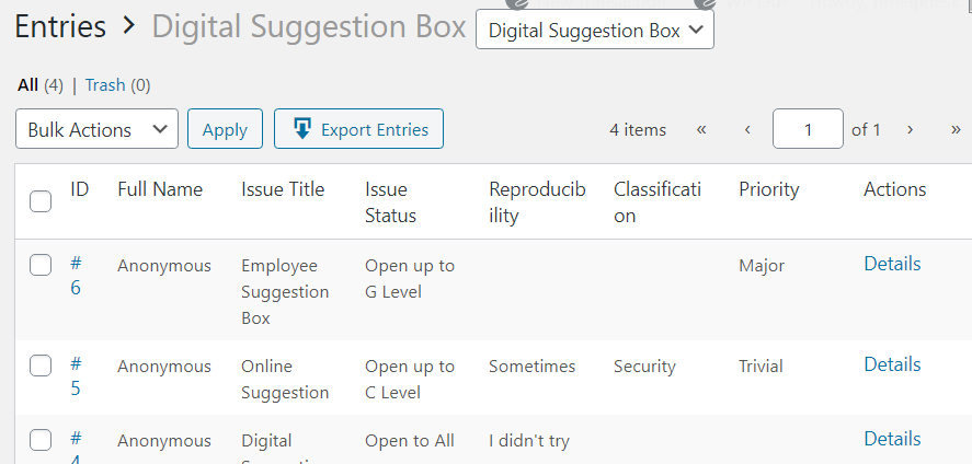 Employee Online Suggestion Box Management System